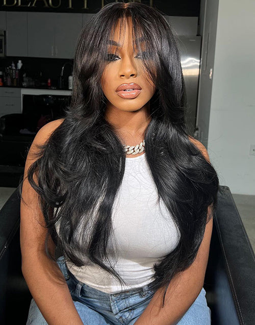 7x5 Pre Everything New Curtain Bangs Glueless Lace Wig Trendy Style ...
