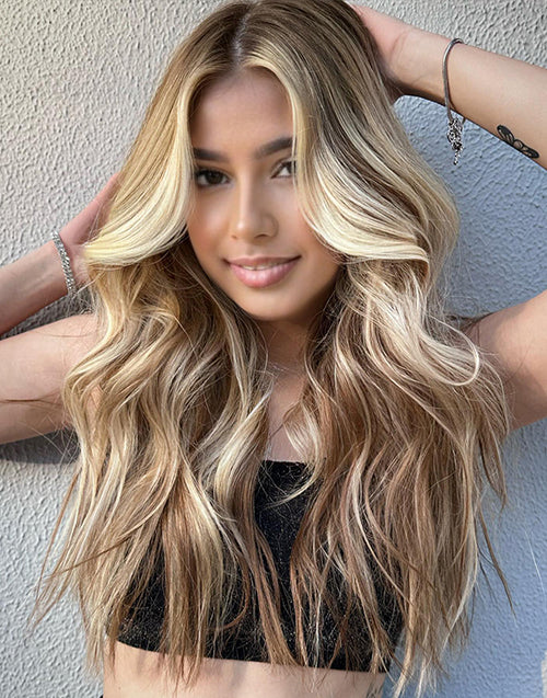 Jolene-Natural Wavy Strawberry Blonde 13X4 Lace Front Wigs 5.5X5.5 Hum ...