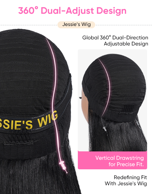 Smart-Fit Pull Go Chestnut Brown Straight Bob Wig With Bangs – Jessie's Wig