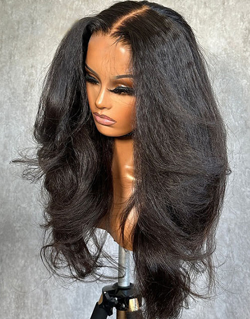 Sylvia-Freetress Glueless Pull Go Lace Wigs Kinky Wave 13X5 Pre-Everyt ...
