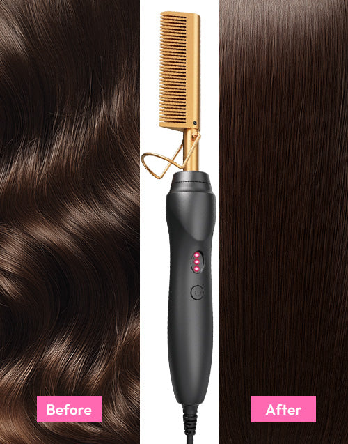 Hot Comb Hair Straightener Pressing Combs - Ceramic Electric Hair Stra ...