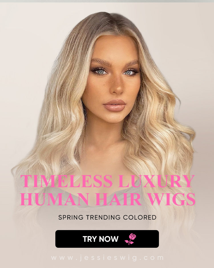 Glueless Curtain Bang Human Hair Wigs|Ombre Ash Blonde Wig With Bangs ...